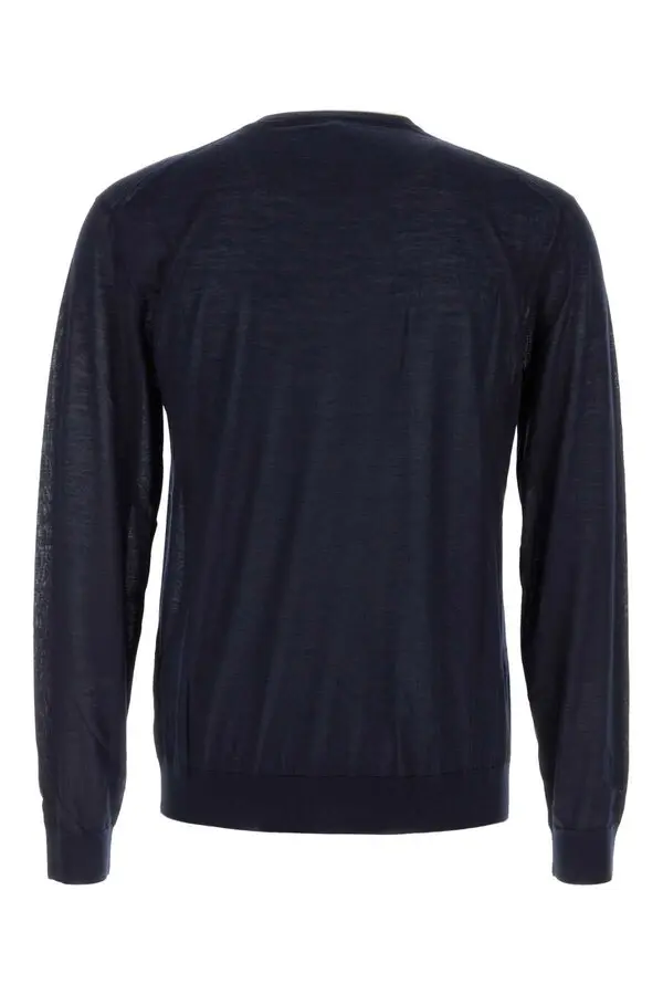 Prada Navy Cashmere Blend Sweater - Blue