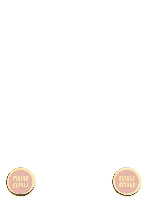 Miu Miu Gold Metal Earrings - Pink