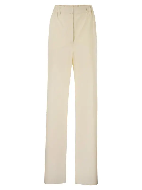 Max Mara Fluid Tailored Trousers In Pure Virgin Wool - Cream