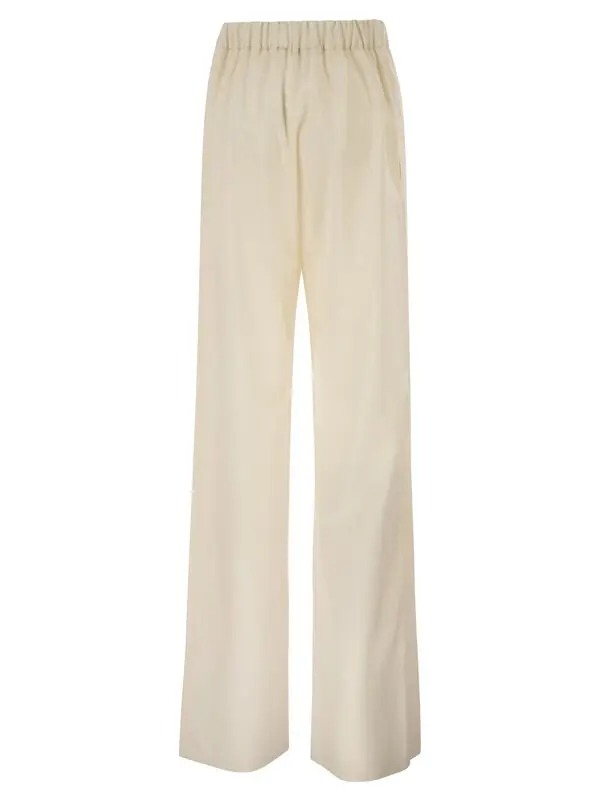 Max Mara Fluid Tailored Trousers In Pure Virgin Wool - Cream