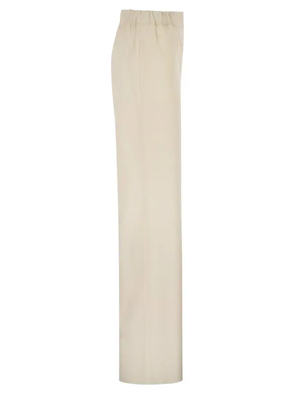 Max Mara Fluid Tailored Trousers In Pure Virgin Wool - Cream