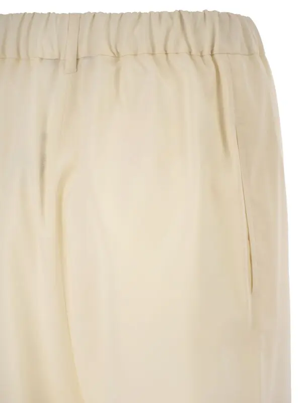 Max Mara Fluid Tailored Trousers In Pure Virgin Wool - Cream