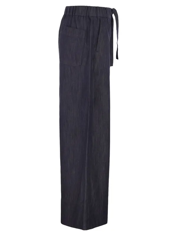 Max Mara Wide-leg Cotton Denim Trousers - Multicolor