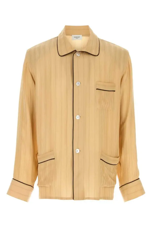 Saint Laurent Embroidered Crepe Shirt - Multicolor