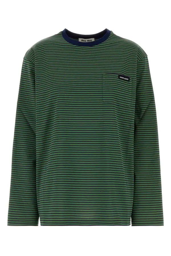 Miu Miu Embroidered Cotton Oversize T-shirt - Multicolor