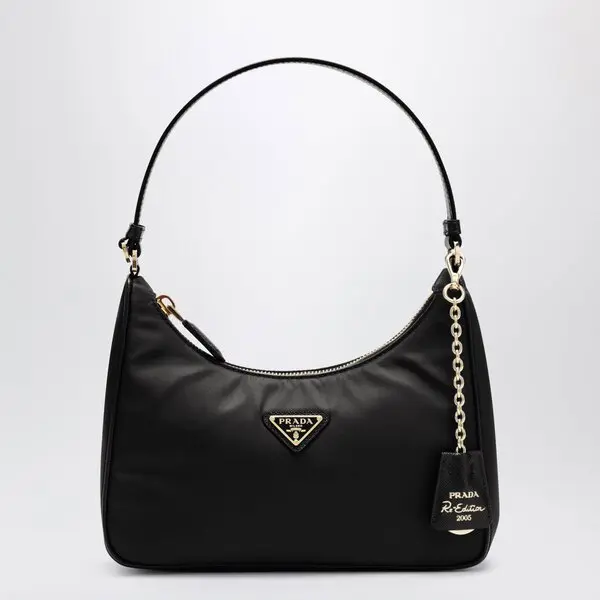 Prada Re-edition 2005 Bag In Re-nylon And Saffiano Leather - Black