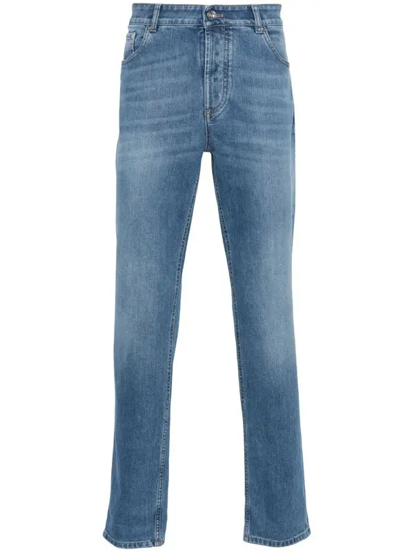 Brunello Cucinelli Slim Cut Stretch-cotton Jeans - Multicolor