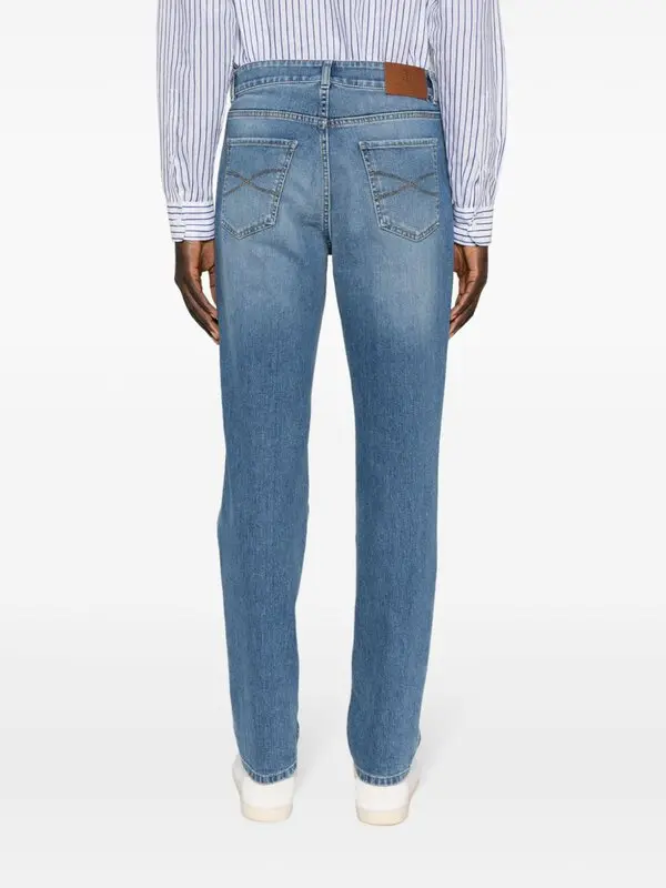 Brunello Cucinelli Slim Cut Stretch-cotton Jeans - Multicolor