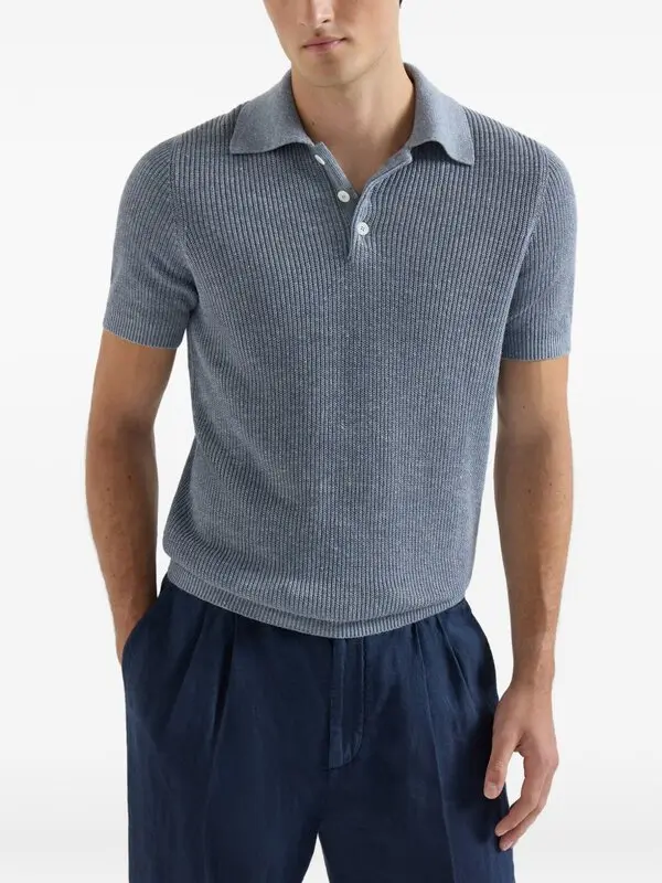 Brunello Cucinelli Linen Polo Shirt - Multicolor