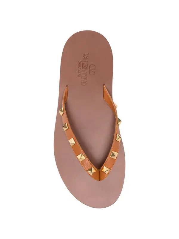 Valentino Garavani Rockstud Leather Thong Sandals