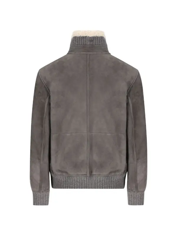 Brunello Cucinelli Shearling Leather Jacket - Multicolor