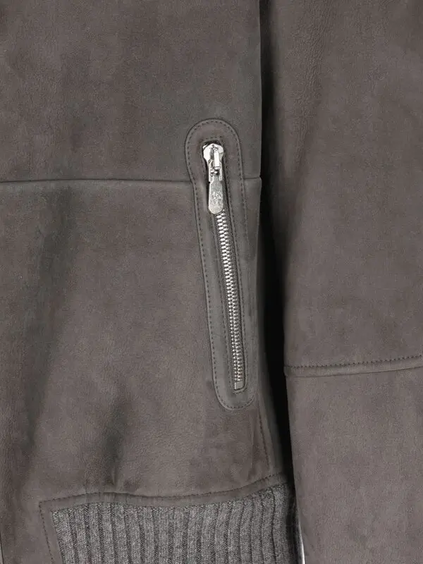 Brunello Cucinelli Shearling Leather Jacket - Multicolor