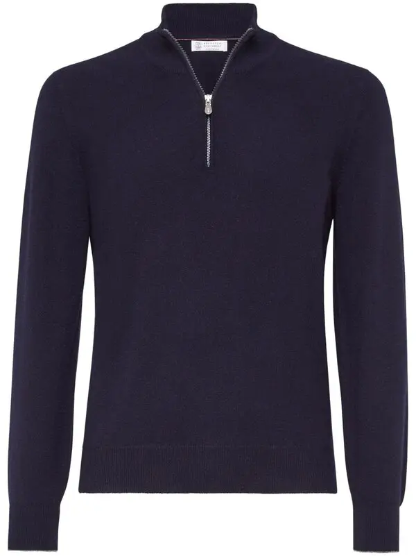 Brunello Cucinelli Cashmere Zip-up Turtleneck Sweater - Multicolor
