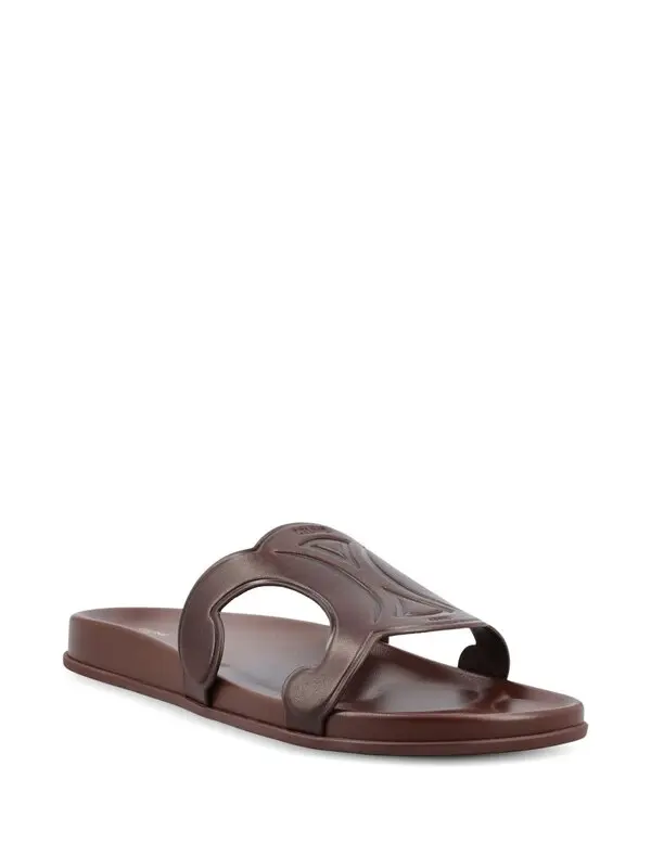 Celine Triomphe Leather Slides