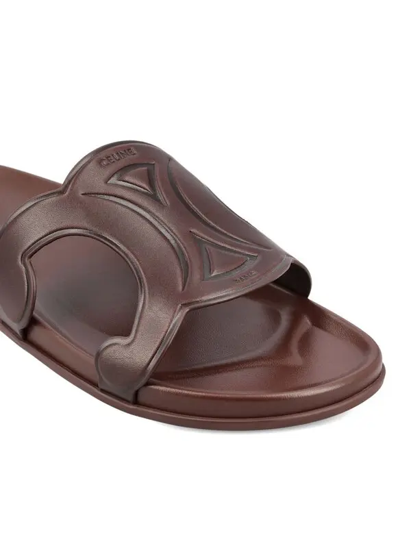 Celine Triomphe Leather Slides