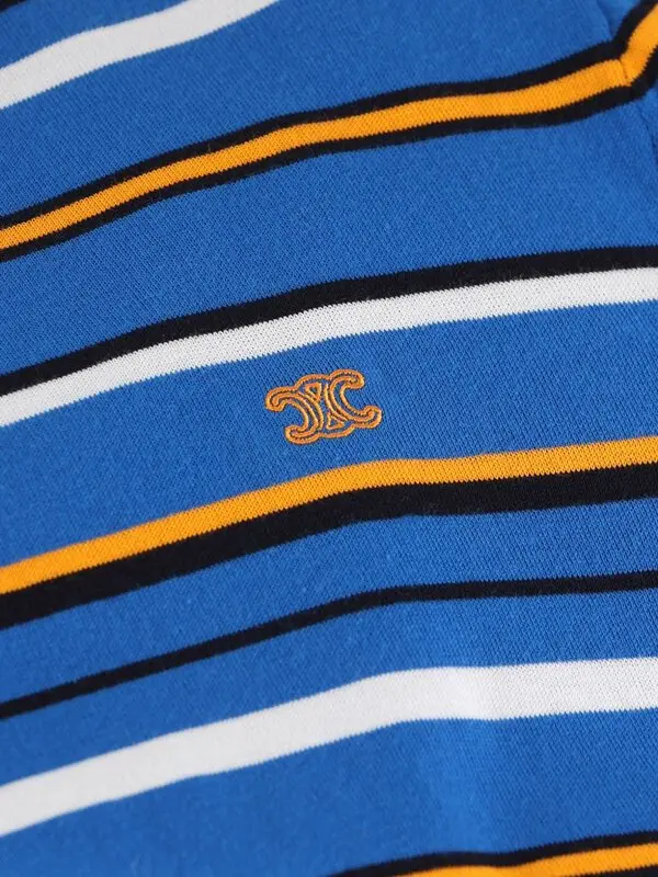 Celine Striped Cotton Polo Shirt