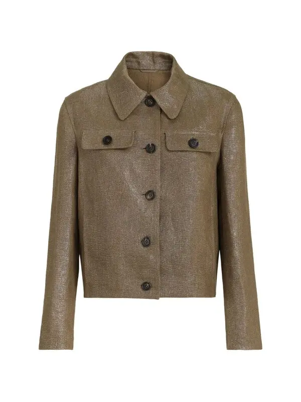Brunello Cucinelli Cropped Jacket With Monili Decoration - Multicolor
