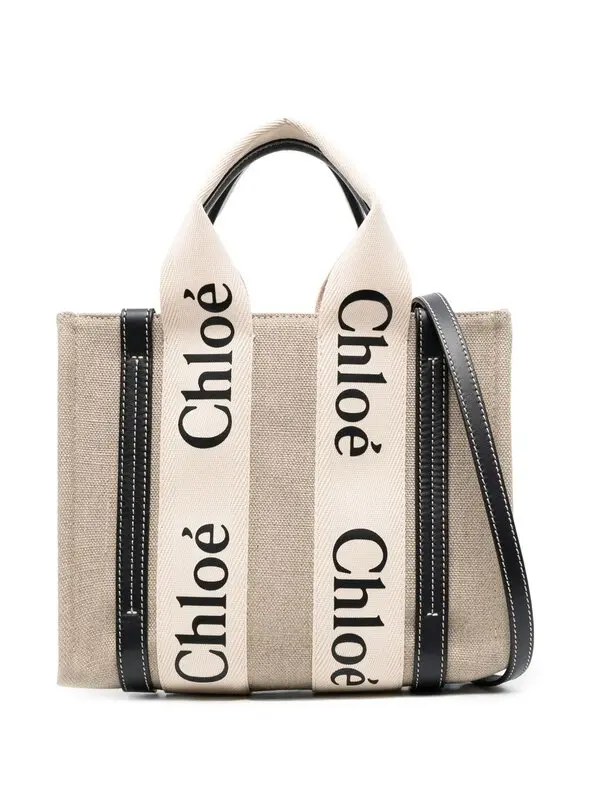 Chloé Woody Small Linen Tote Bag - Multicolor