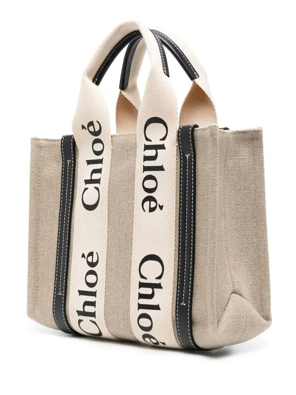Chloé Woody Small Linen Tote Bag - Multicolor