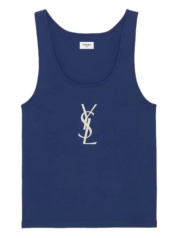 Saint Laurent Logo Cotton Tank Top - Multicolor