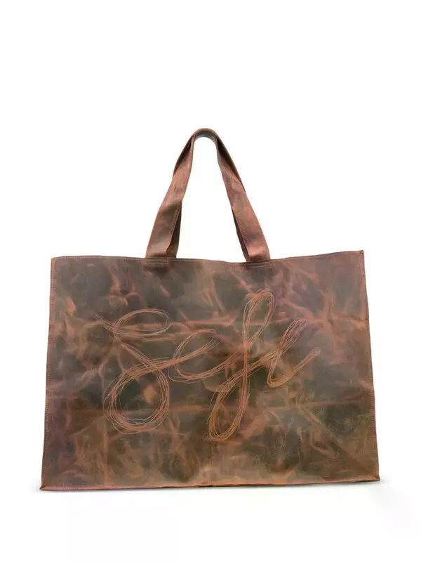 Séfr Romano Leather Tote Bag - Brown
