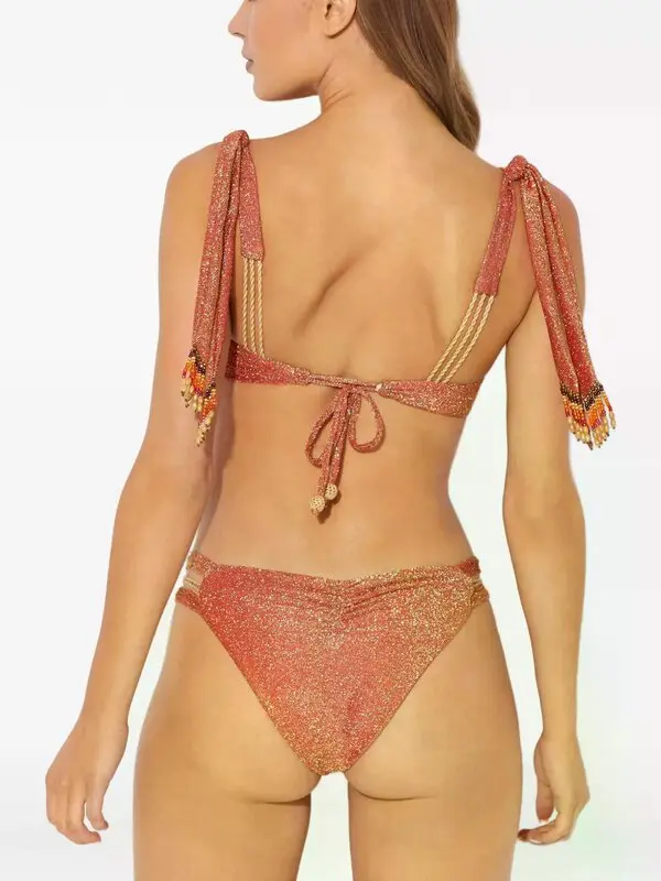 DEL MAAR Isi Beaded Tie Bikini Top