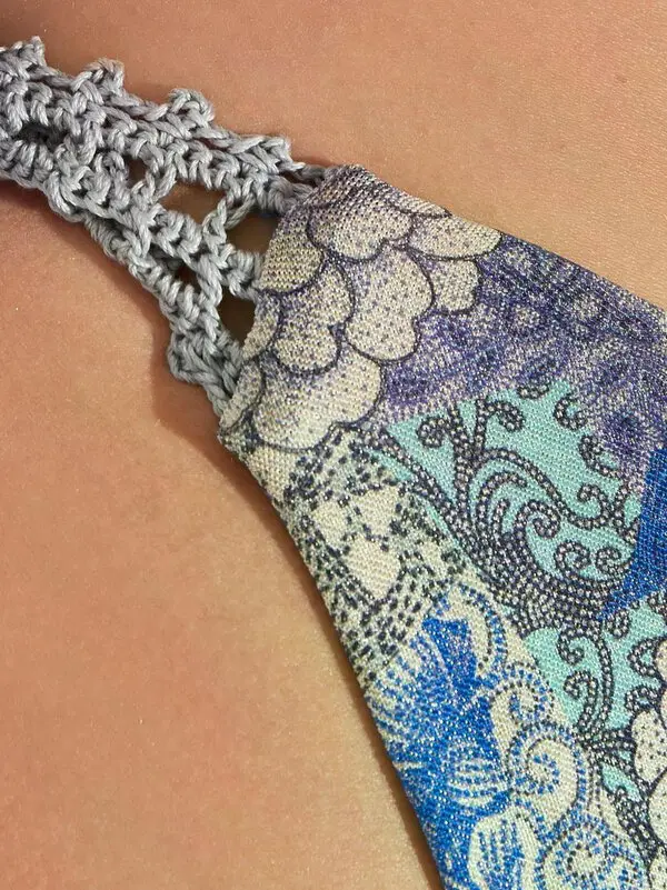 DEL MAAR Yuri Crocheted Bikini Bottoms - Blue