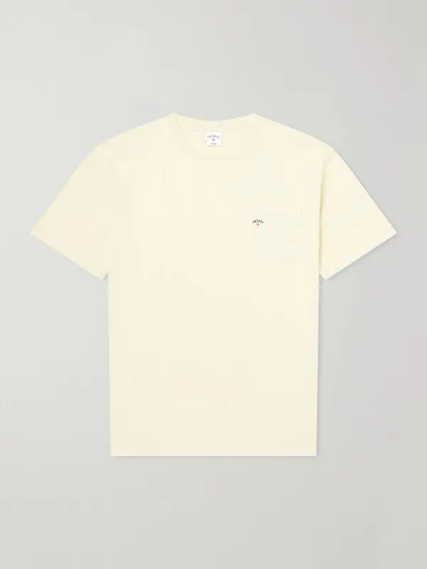NOAH Core Logo-printed Cotton T-shirt - Yellow