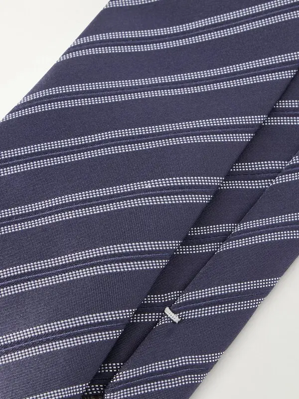 Canali 8cm Striped Silk Neck Tie
