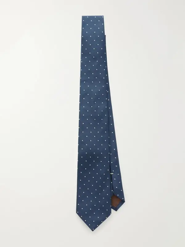 Canali 8cm Polka-dot Silk-twill Neck Tie - Blue