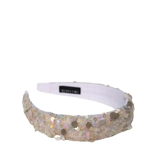 SIMITRI Gold / Neutrals / White Frosted Headband - Gold/white