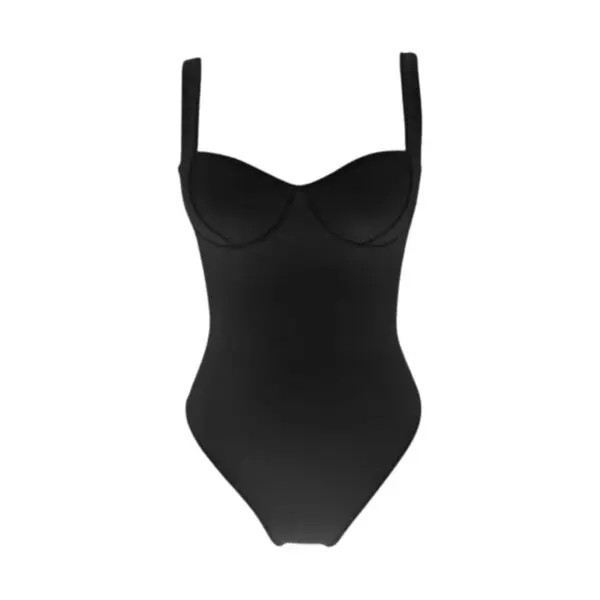 BORNEO PARIS Sweetheart Neckline One-piece Swimsuit - Black