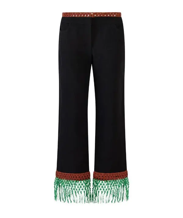 Rosie Assoulin Macrame Trimmed Trousers - Black