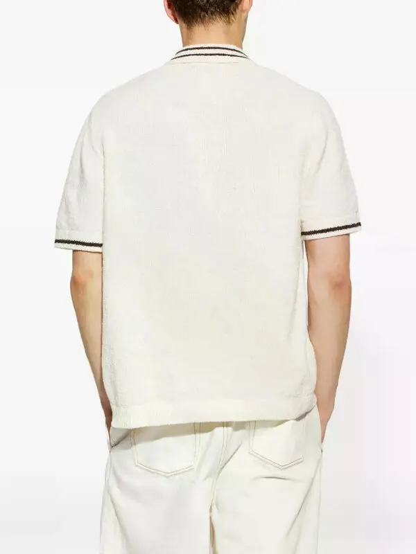 SAMSOE SAMSOE Sapedro Striped-trim Bouclé Shirt - Neutrals