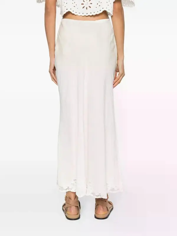 Rixo Crystal Lace Midi Skirt - Neutrals