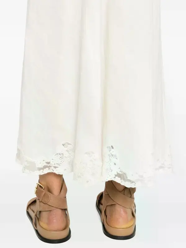Rixo Crystal Lace Midi Skirt - Neutrals