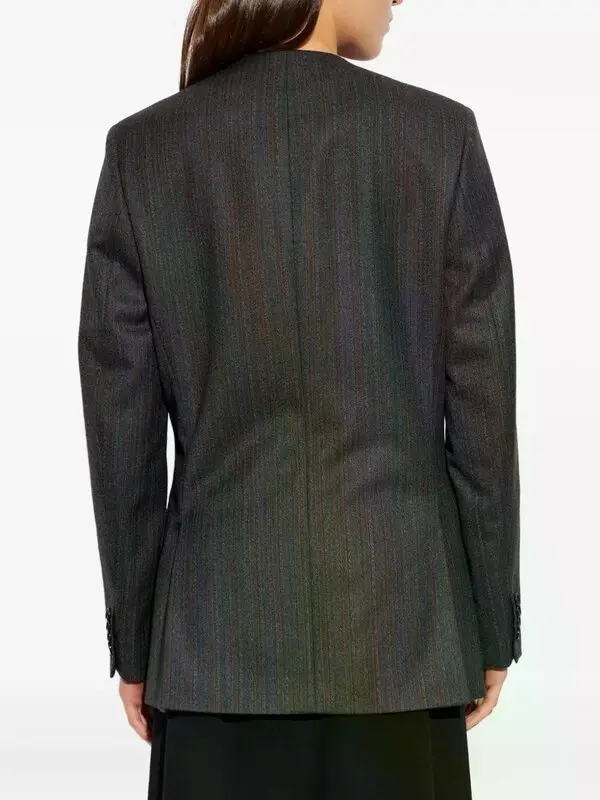 JIL SANDER Pinstriped Collarless Fitted Blazer