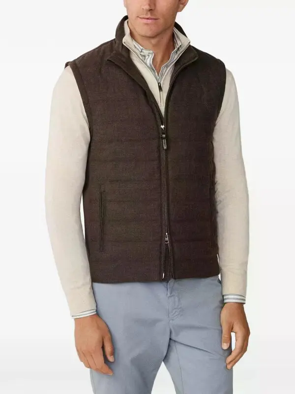 HACKETT LONDON Herringbone-pattern Gilet