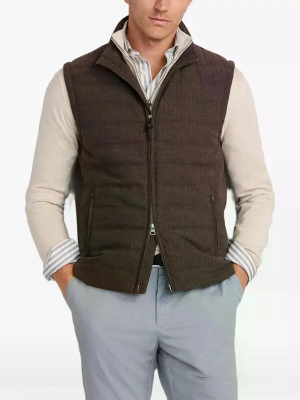 HACKETT LONDON Herringbone-pattern Gilet