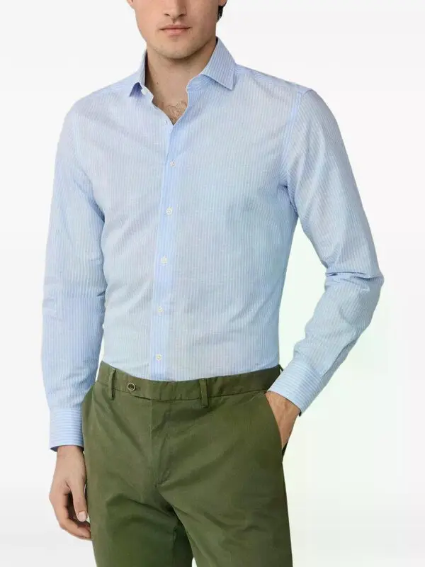 HACKETT LONDON Bengal-stripe Knightsbridge-collar Shirt
