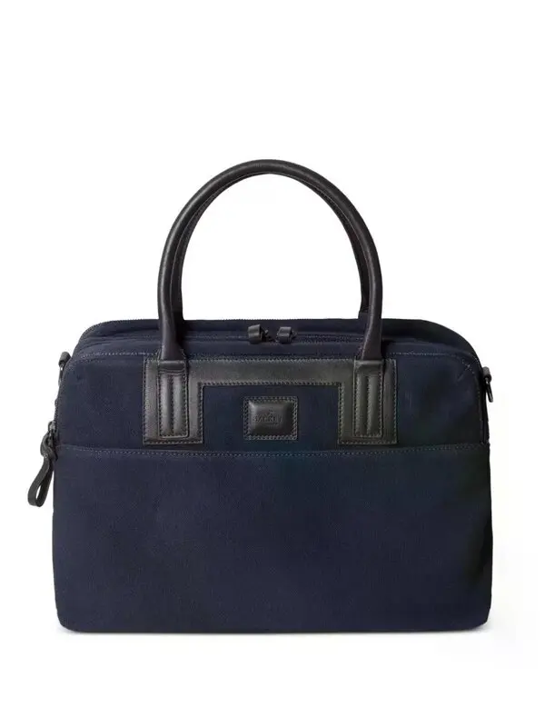 HACKETT LONDON Leather-trimmed Canvas Holdall