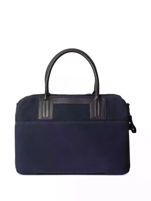 HACKETT LONDON Leather-trimmed Canvas Holdall