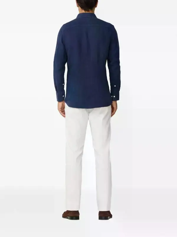 HACKETT LONDON Logo-embroidered Linen Shirt