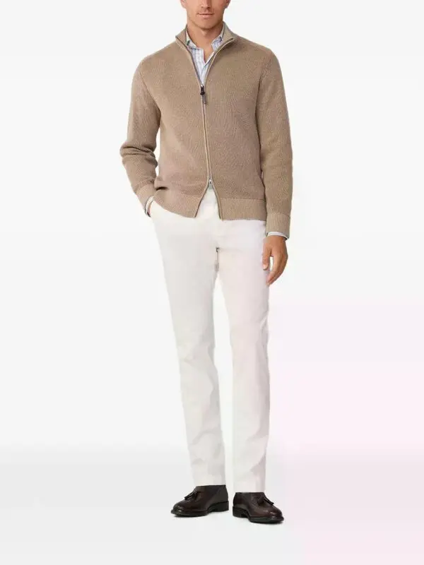 HACKETT LONDON Rib-stitched Raglan-sleeve Cardigan