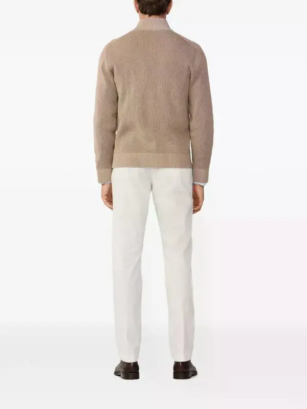 HACKETT LONDON Rib-stitched Raglan-sleeve Cardigan