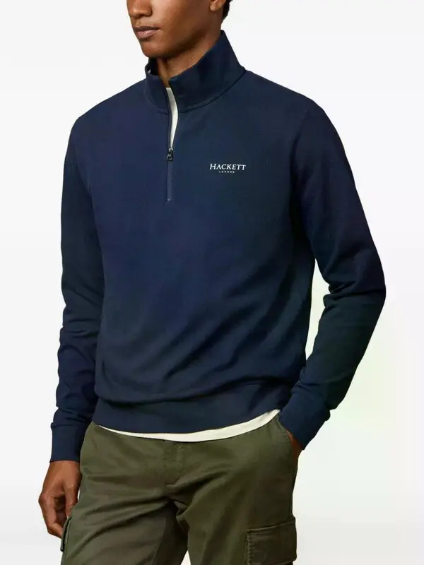 HACKETT LONDON Pique-knit Quarter-zip Sweater