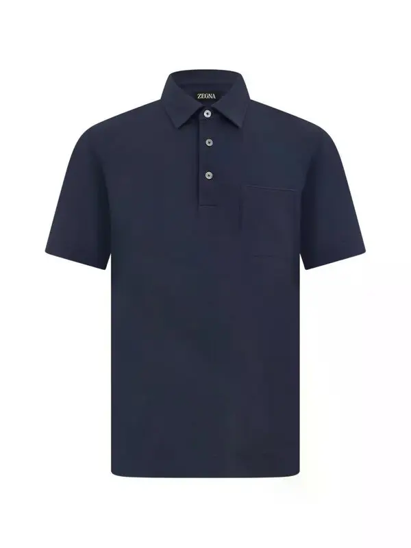 Zegna Short-sleeve Pocket Polo Shirt - Blue