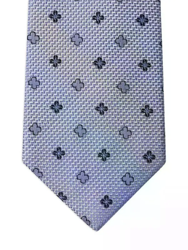 HACKETT LONDON Flower-outline Geometric Pattern Tie