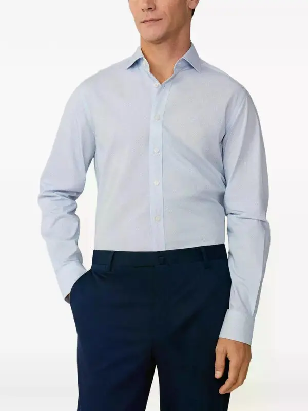 HACKETT LONDON Mini Geometric-print Cotton Shirt