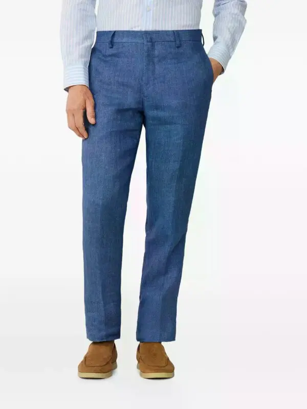 HACKETT LONDON Delavé-weave Linen Trousers
